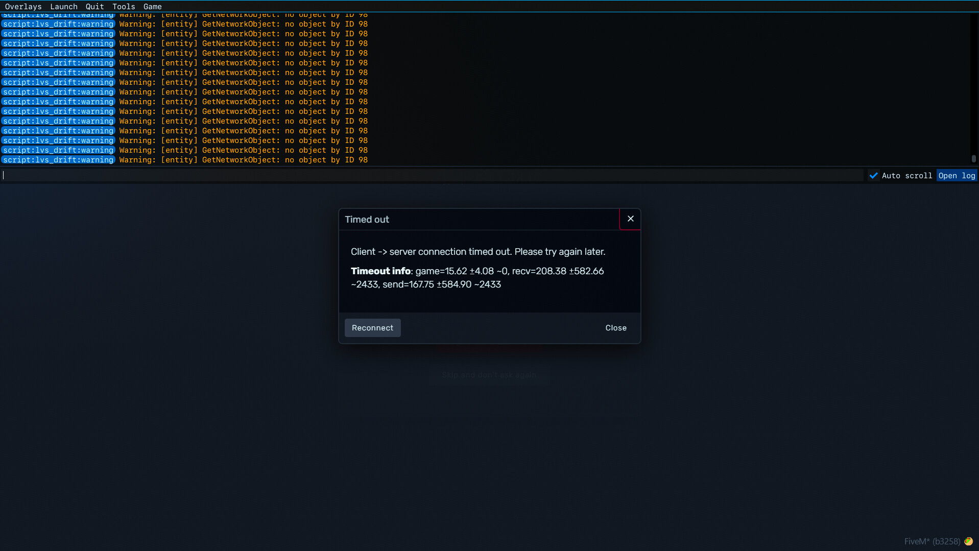 Constant Timeout after Update - FiveM Client Support - Cfx.re Community