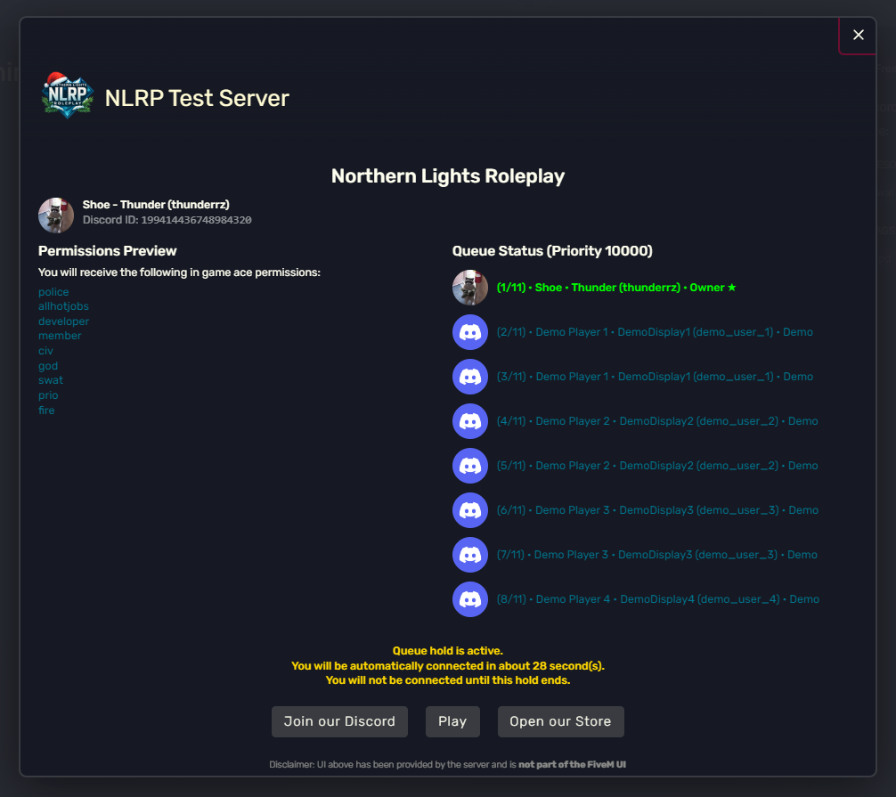 [PAID] Queue & Permissions System - FiveM Releases - Cfx.re Community