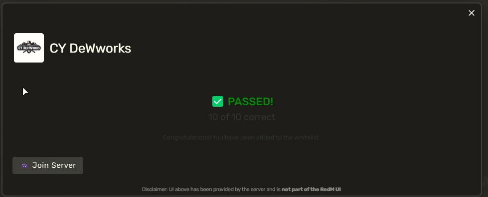 CY-Whitelist - Ingame Quiz & Whitelist System - RedM Releases - Cfx.re ...