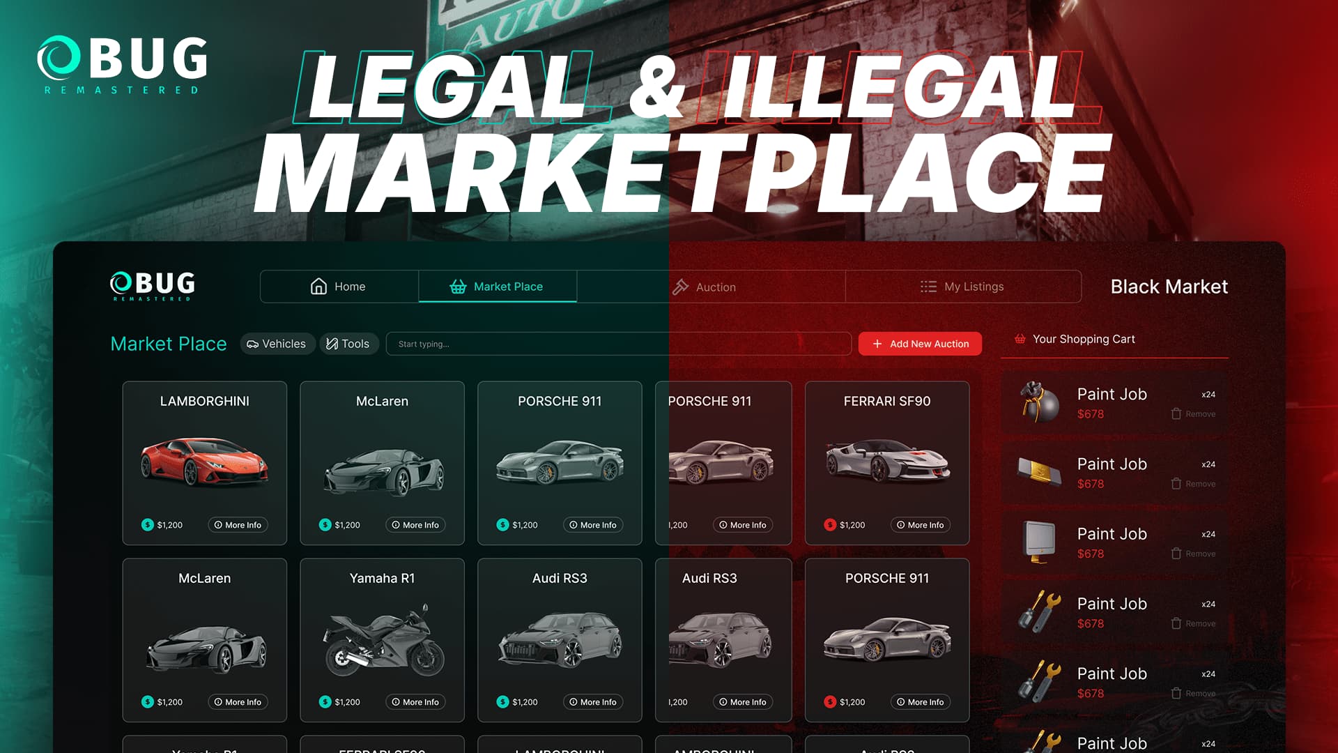Marketplace + Black Market | Auctions, Minigames,Ads & More! - FiveM ...