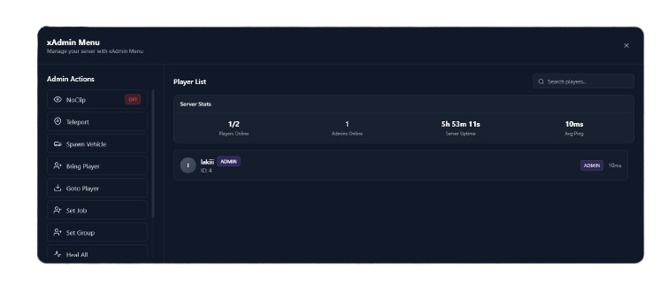 X Admin Menu | ESX & QB - FiveM Releases - Cfx.re Community