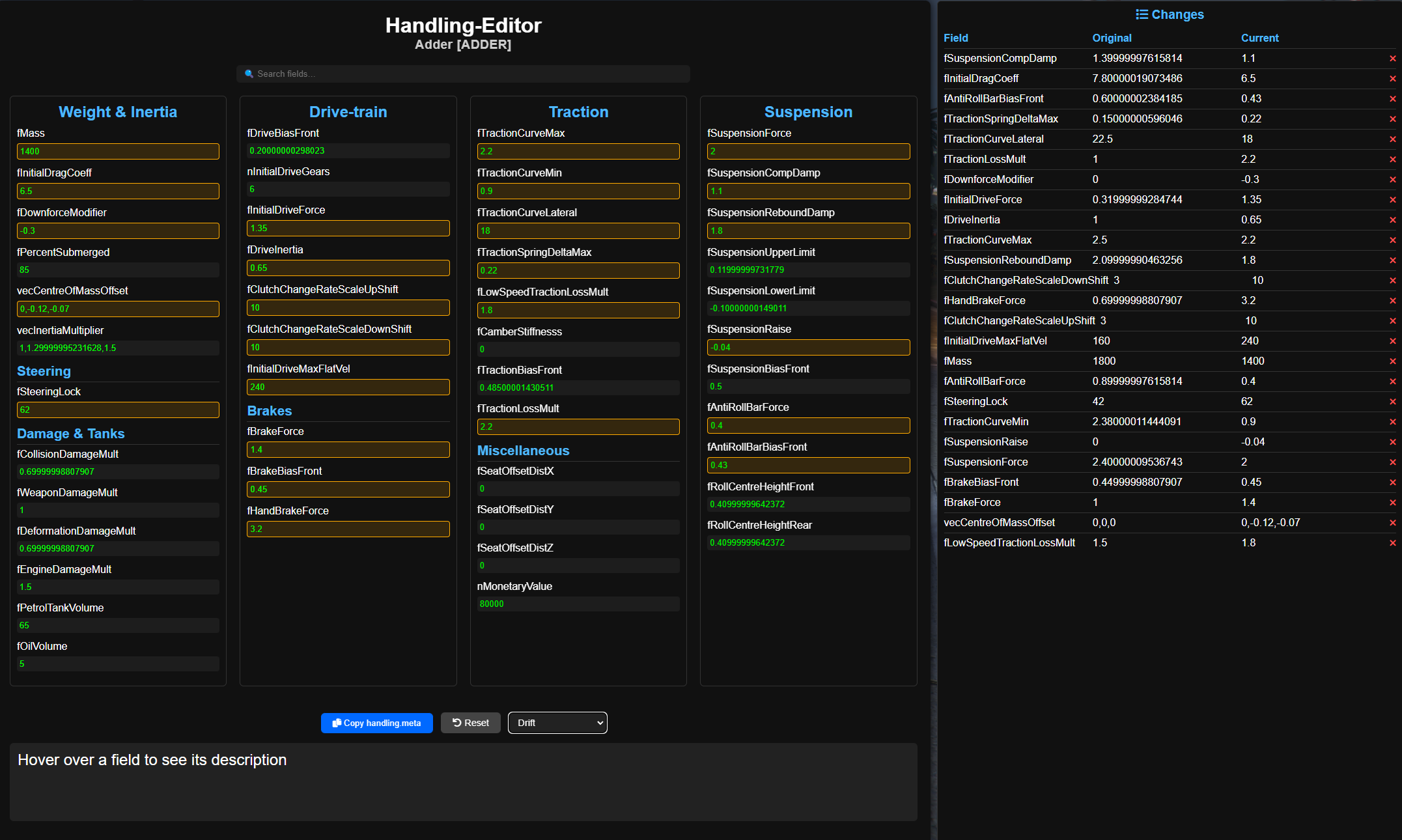 Fivem handling editor NUI - FiveM Releases - Cfx.re Community