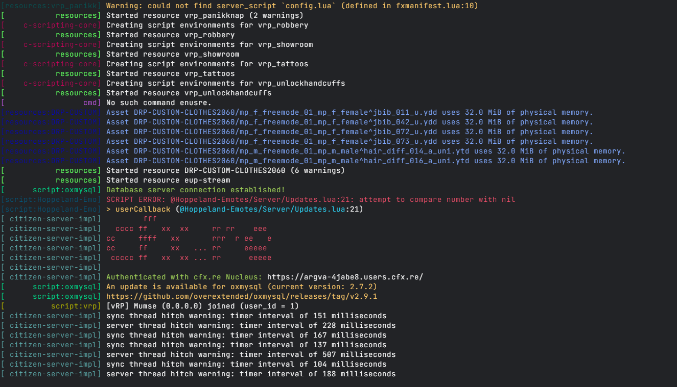 Awaiting scritps? Help - Discussion - Cfx.re Community