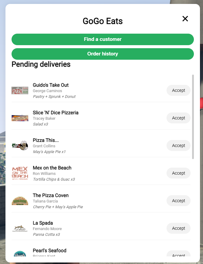 🚗 GoGo Eats - Food Delivery Job | V2 With Menu - FiveM Releases - Cfx ...