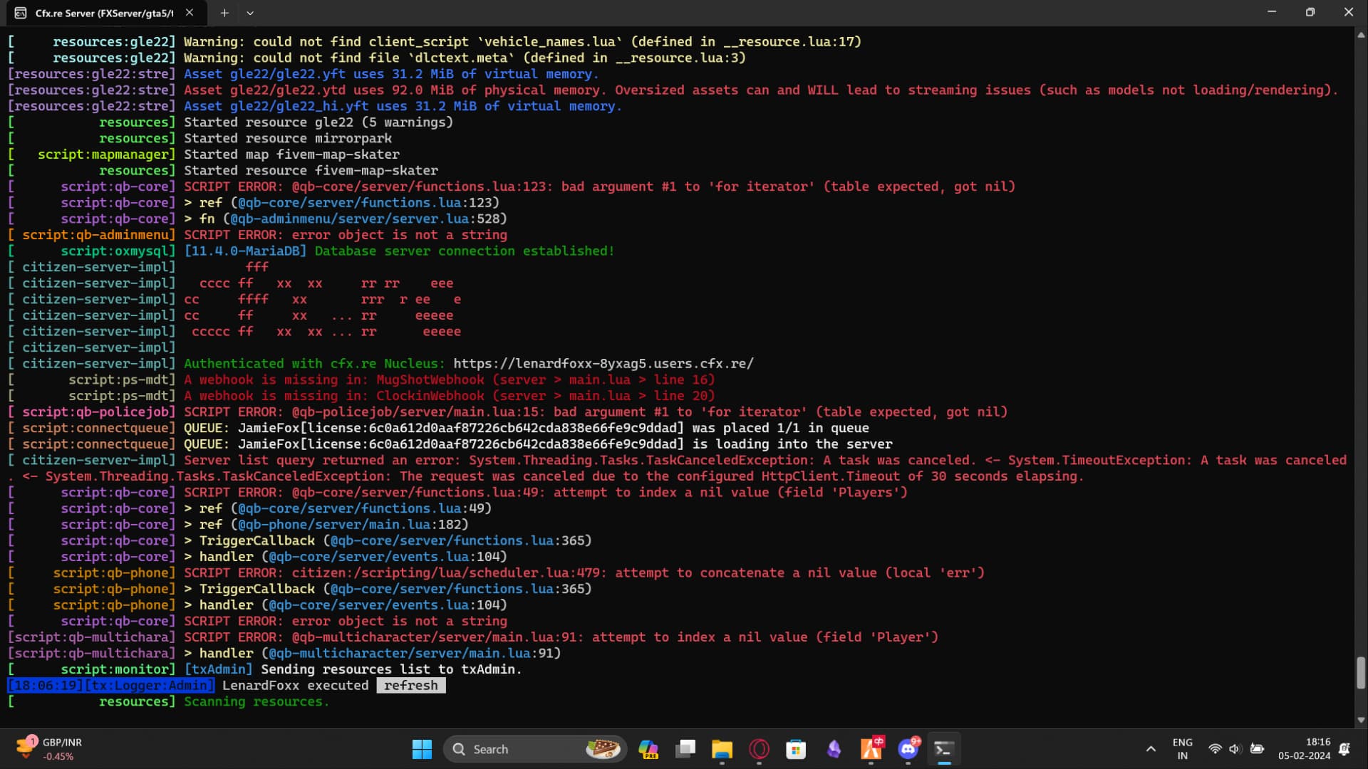 Attempt to index a nil value (field 'Player') - Discussion - Cfx.re ...