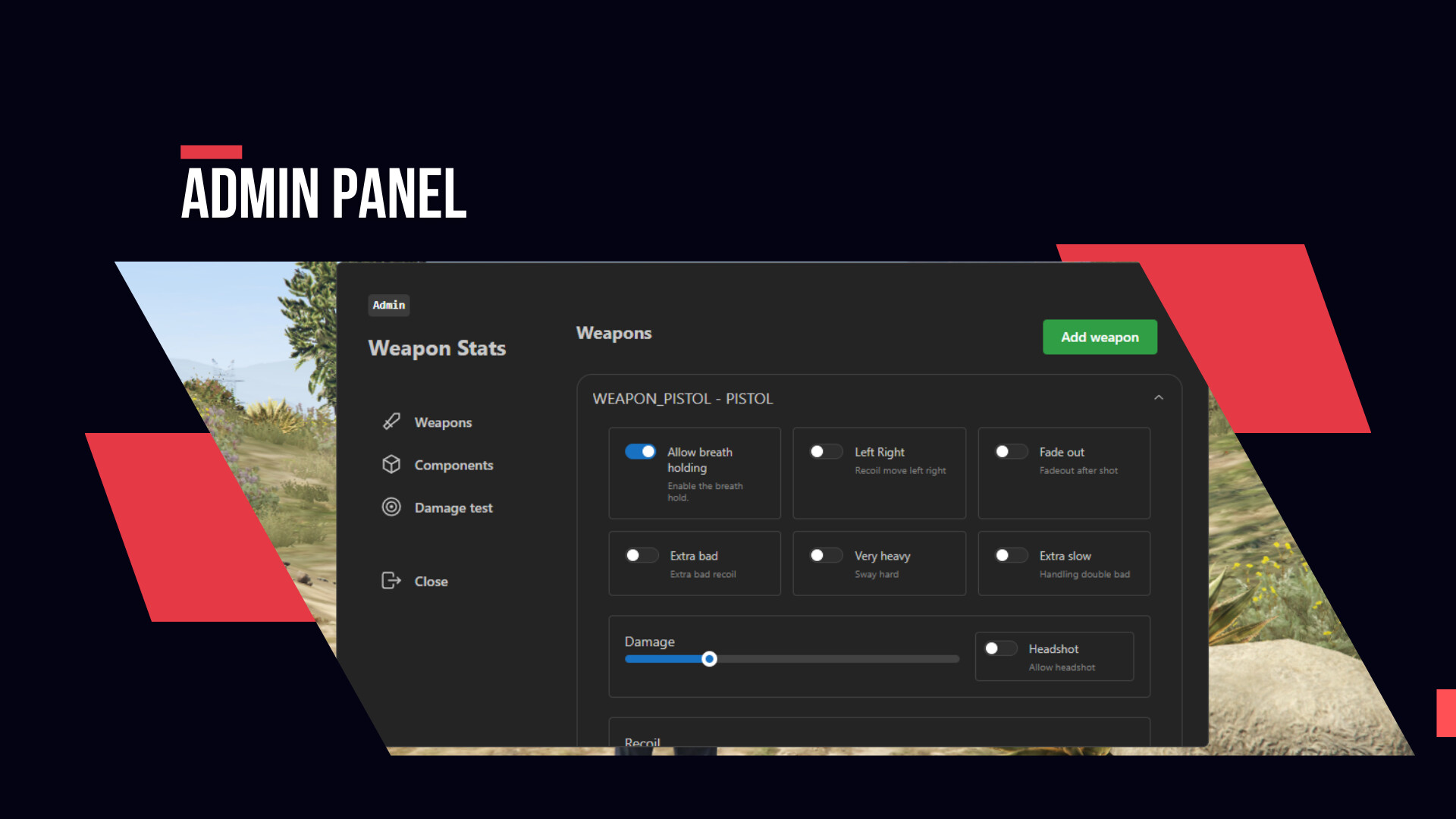 [ESX/QB/OX] Weapon stats V2 - Real weapons behaviour - FiveM Releases ...