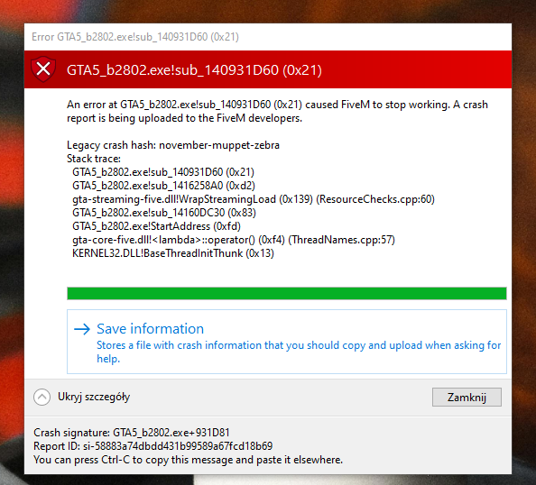 Crashing game - FiveM Client Support - Cfx.re Community