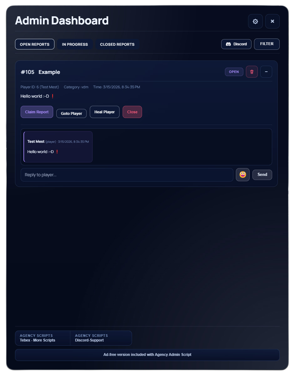 Agency Reports V2 for QB/ESX/STANDALONE | Premium Report & Support ...