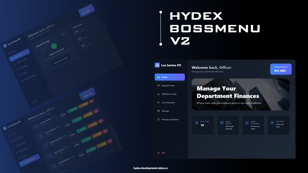 [Qbox/ESX/QBCore] Hydex-Bossmenu V2 - Premium Boss Menu System for ...