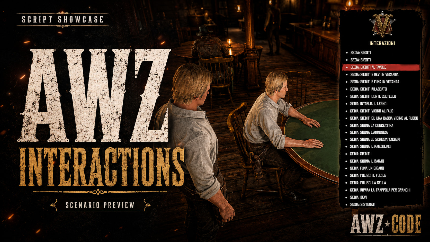 AWZ Interactions [FREE] - RedM Releases - Cfx.re Community
