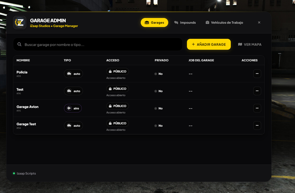 iZaap Garage Ultimate | Advanced Visual Garage + Creator UI + Impounds ...