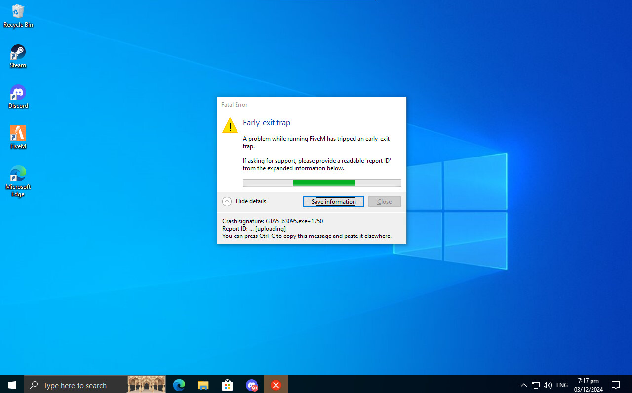 keep on crashing with Early exit trap - FiveM Client Support - Cfx.re ... keep on crashing with Early exit trap - FiveM Client Support - Cfx.re ...