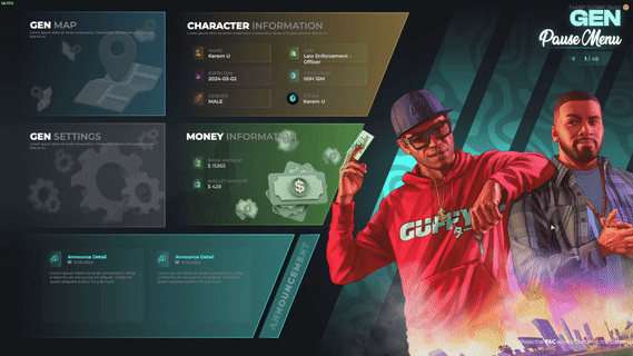 [QB/ESX] GEN Pause Menu [FREE ESCROWED] - FiveM Releases - Cfx.re Community