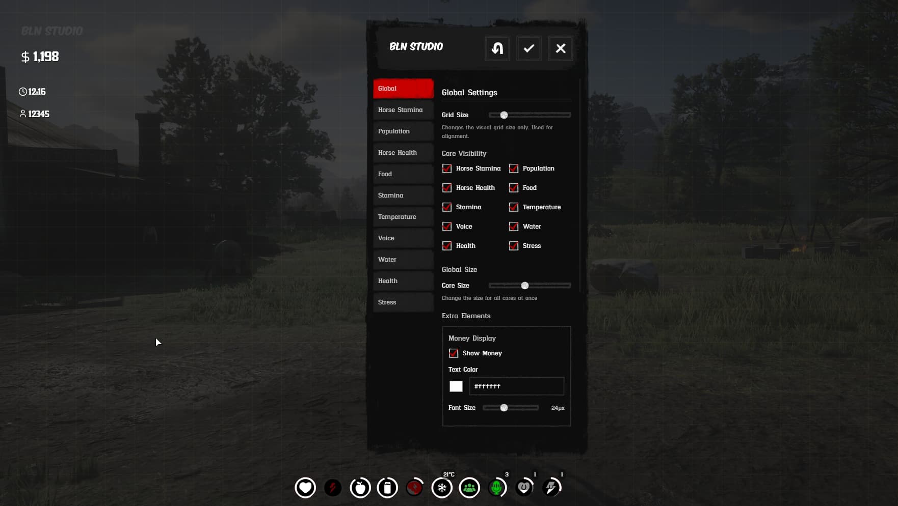 Ultimate RedM HUD/Metabolism System - BLN HUD - RedM Releases - Cfx.re ...