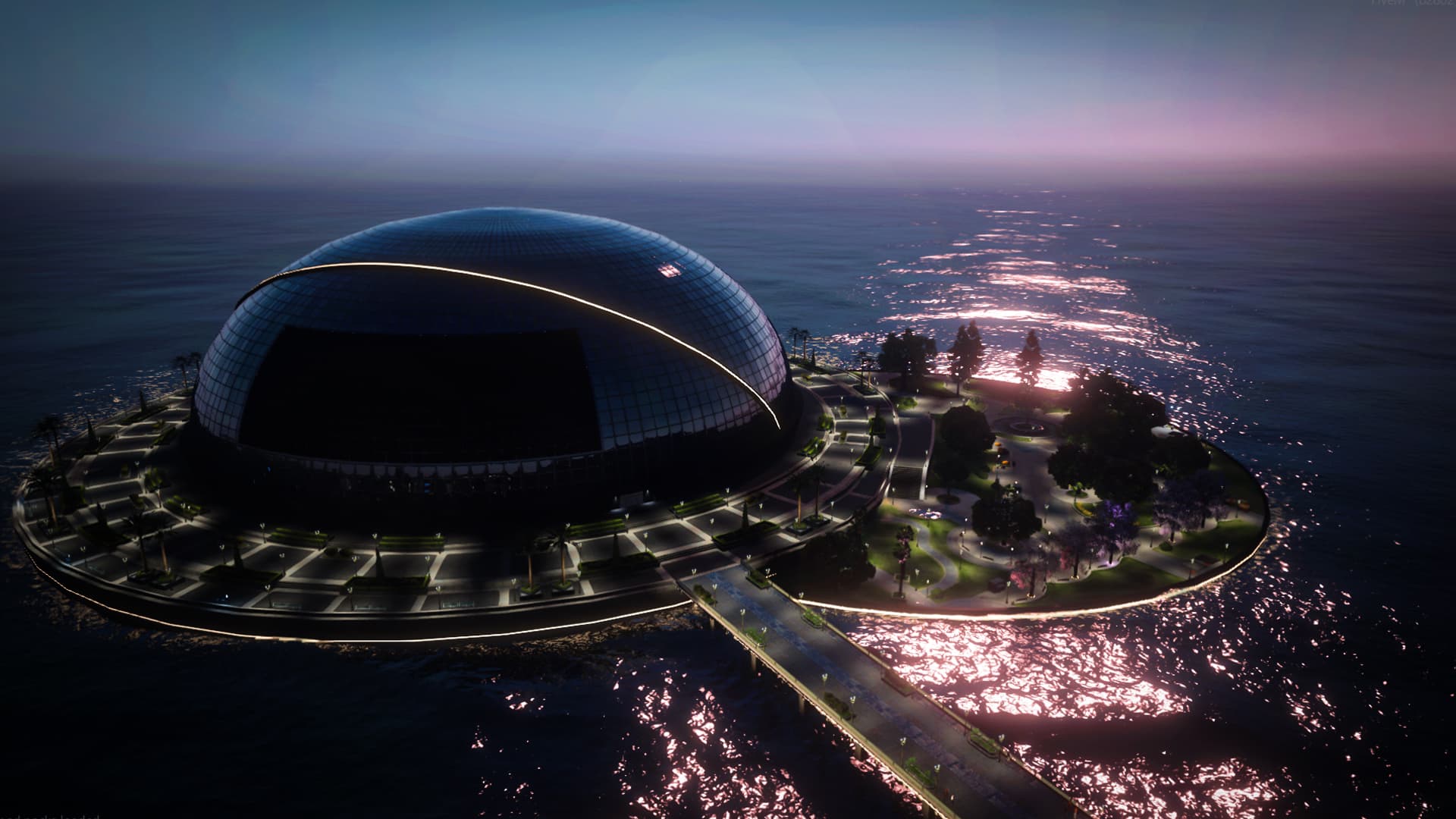 [PAID][MLO] SeaDome – Over-Ocean LED Sphere w/ Parking Hub, Bridge, 360 ...