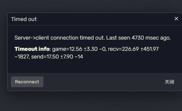 Client connection timed out .Last seen 4730 msec ago - Server ...