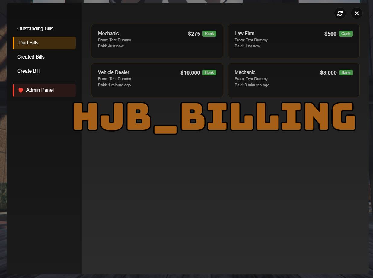 Advanced Billing System hjb_billing qb/qbx - FiveM Releases - Cfx.re ...