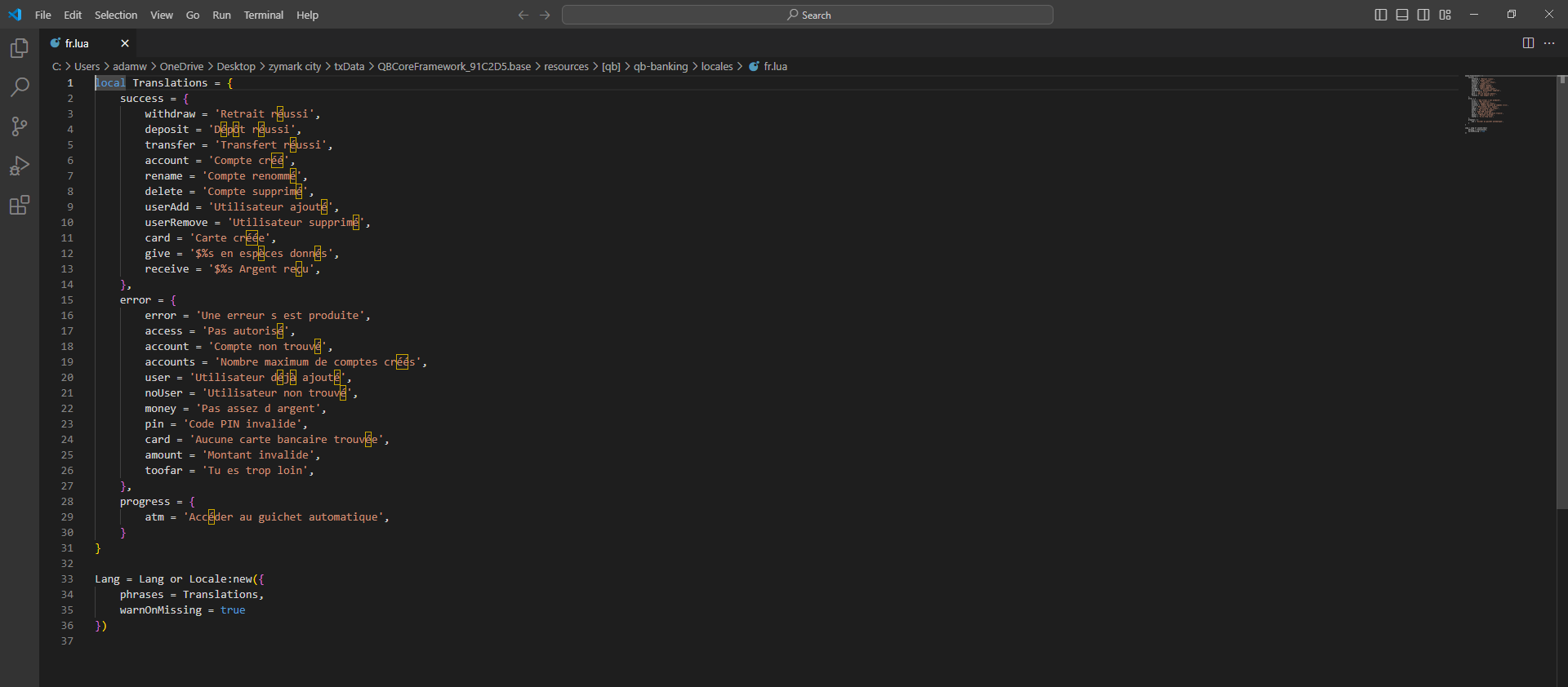 Need help to apply the language that i made - QBCore - Cfx.re Community