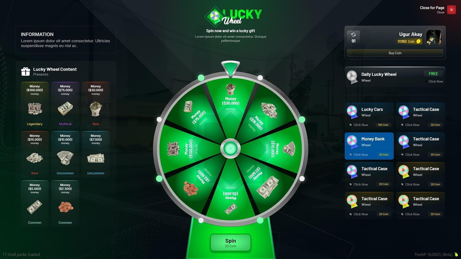 PAID - [QB/ESX] Advanced Lucky Wheel | Daily Wheel | VAG - Premium ...