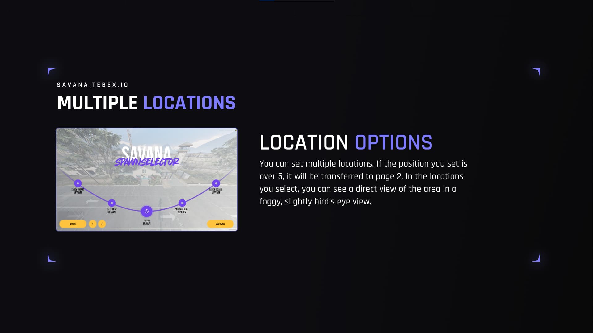 [SAVANA] Spawn Selector V2 [QB/ESX] - FiveM Releases - Cfx.re Community